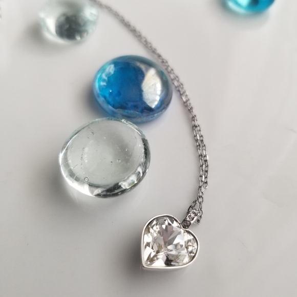 Swarovski | Jewelry | Authentic Swarovski Faceted Bella Heart Silver ...